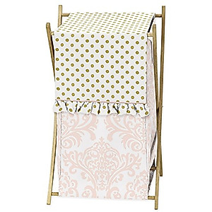 Baby/Kids Clothes Laundry Hamper for Blush Pink White Damask and Gold Polka Dot Amelia Girls Bedding Set