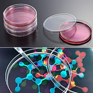 MEETOOT 10pcs Disposable Plastic Petri Dish 90x15mm with 5 2ml Thickened Plastic Transfer Pipettes for School Science Fair Project and Party