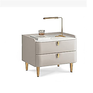 HIGOH Bedside Table Solid Wood Bedside Table Light Luxury Simple Mobile Nightstands Bedroom Closets Storage Cabinet Furniture
