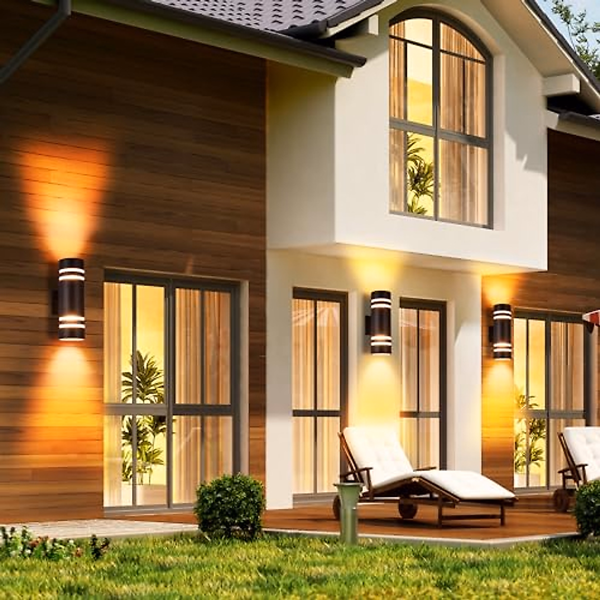 Housen Solutions Outdoor Light Fixture, IP65 Waterproof Exterior Lighting Fixtures, Oil Rubbed Bronze Aluminum Wall Mount Porch Lights, Outdoor Lights for House Garge