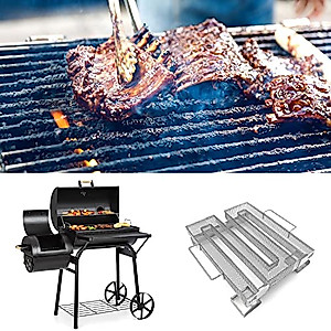 Cold Smoke Generator, Pellet Smoker Tray Box for BBQ Grill 8.9 x 6.9 Inch, Ideal for Smoking Cheese, Fish, Pork, Salmon, Stainless Steel Grill Cooking Tools Accessories (Rectangle)