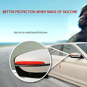 Hosawtek Car Door Edge Guards - Anti-Scratch Black Rubber Bumper Protectors - 6-Pack for All Vehicles(Sedan, Truck, SUV) - Easy to Install with Strong Adhesive (Red)