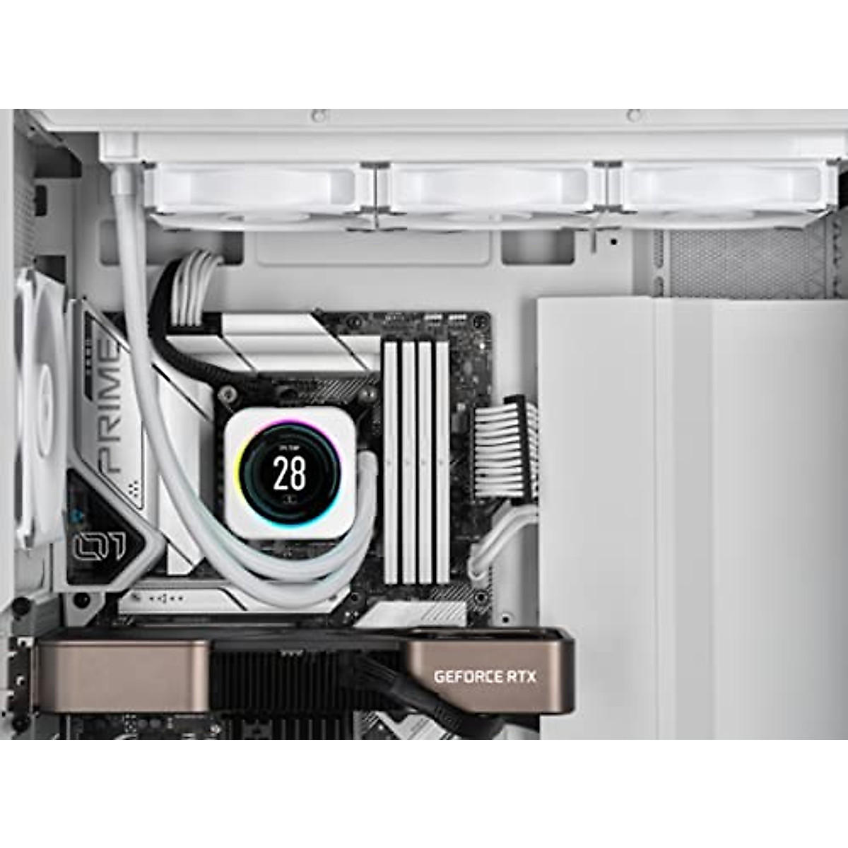 Corsair AF120 Elite, High-Performance 120mm PWM Fluid Dynamic Bearing Fan with AirGuide Technology (Low-Noise, Zero RPM Mode Support) Single Pack - White