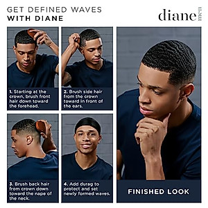 Diane Premium 100% Boar Bristle 2-Sided Club Brush for Men and Barbers, Medium and Firm Bristles for Thick Coarse Hair, Detangling, Smoothing