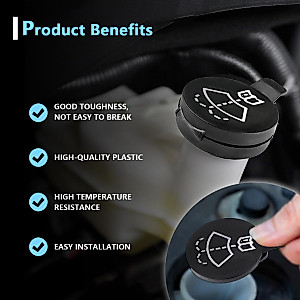 Kewucn Car Windshield Wiper Fluid Reservoir Cap, Auto Liquid Tank Bottle Cap, Liquid Storage Bottle Tank Ring Lid Cover, Universal Vehicle Replacement Accessories Fit for OEM 1322730