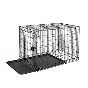 Amazon Basics Foldable Metal Wire Dog Crate with Tray, Single Door, 42 Inch