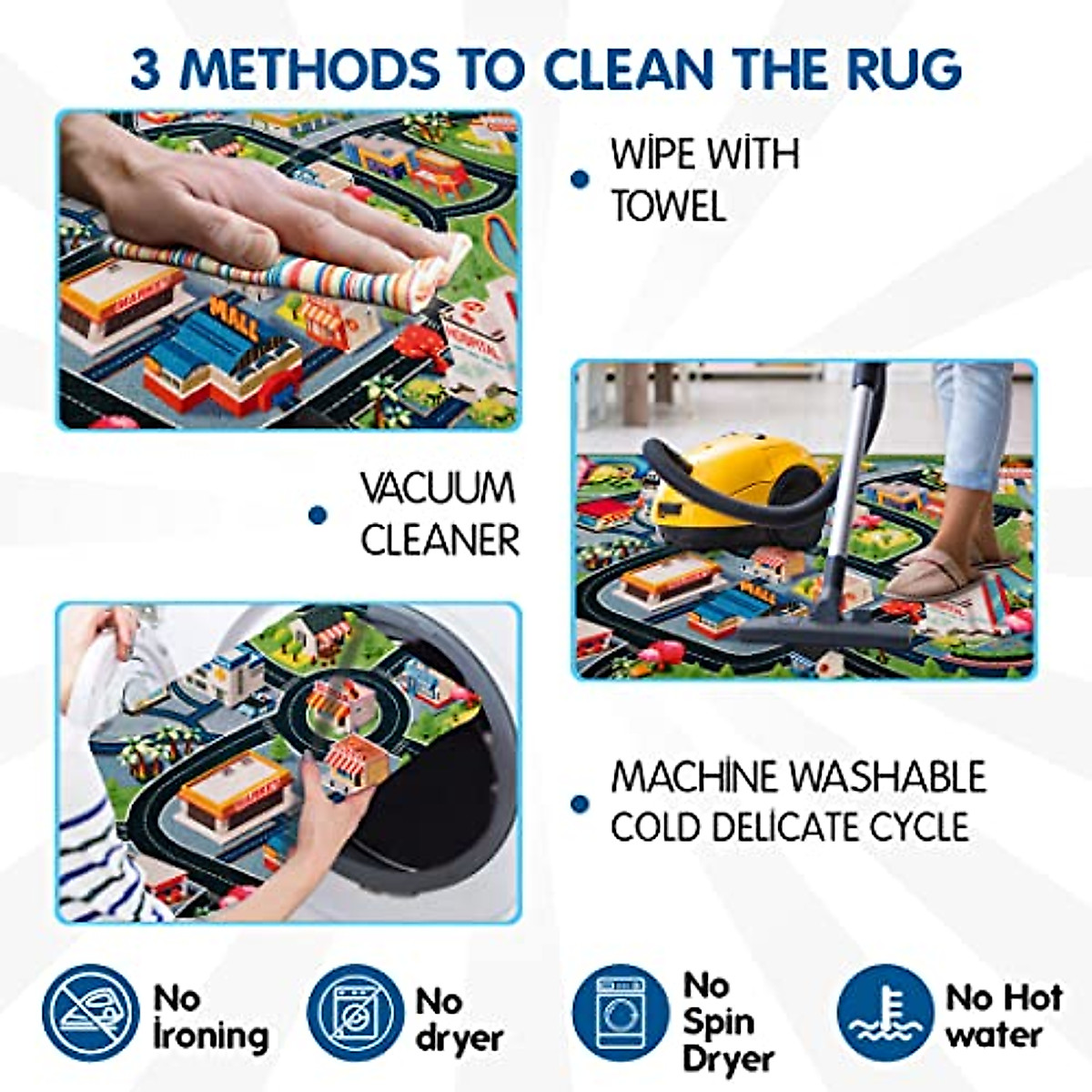 Car Mat for Kids Toy Cars 59X79 Inch Kids Rug,Car Rug Play Mat for Kids,Play Rug for Kids Playroom Bedroom,Road Traffic Kids Play Area Rug Non-Slip Backing, Kids Carpet Playmat Toddler Boys,Children