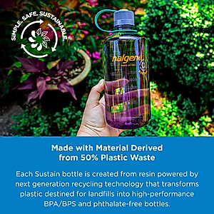 Nalgene Tritan 32 Ounces Narrow Mouth BPA-Free Water Bottle, Cerulean