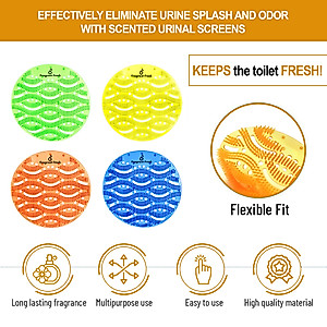 Fragrant Fresh Urinal Screen Deodorizer, Fresh Scented Urinal Screen With Easy Fit & Multiple use (Orange, 15 Pack)