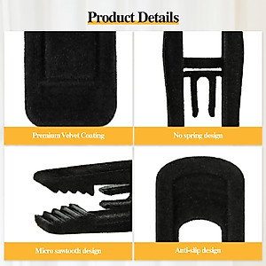 UEAKPIC Velvet Hanger Clips 30 Pack, Durable Felt Clothes Hanger Clips for Pants. Multipurpose Clothes Pins for Adult & Baby Velvet Hanger, Fit for Black Velvet Hangers （Only Clips）