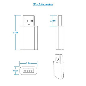 USB to USB-C Female Adapter Pack-2,Compatible with Apple Watch SE/7/8/Ultra MagSafe Charger,Type-C Charger Cable Converter for iPhone,MacBook,iPad,Samsung Galaxy,Google Pixel and More,Black