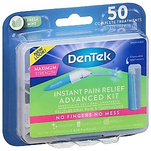 DenTek Instant Oral Pain Relief Maximum Strength Kit for Toothaches | 50-Count per pack | 2-Pack