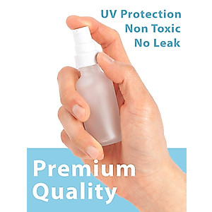 JUVITUS 1 oz / 30 ml Frosted Clear Glass Boston Round Bottle with White Treatment Pump (12 pack) + Funnel