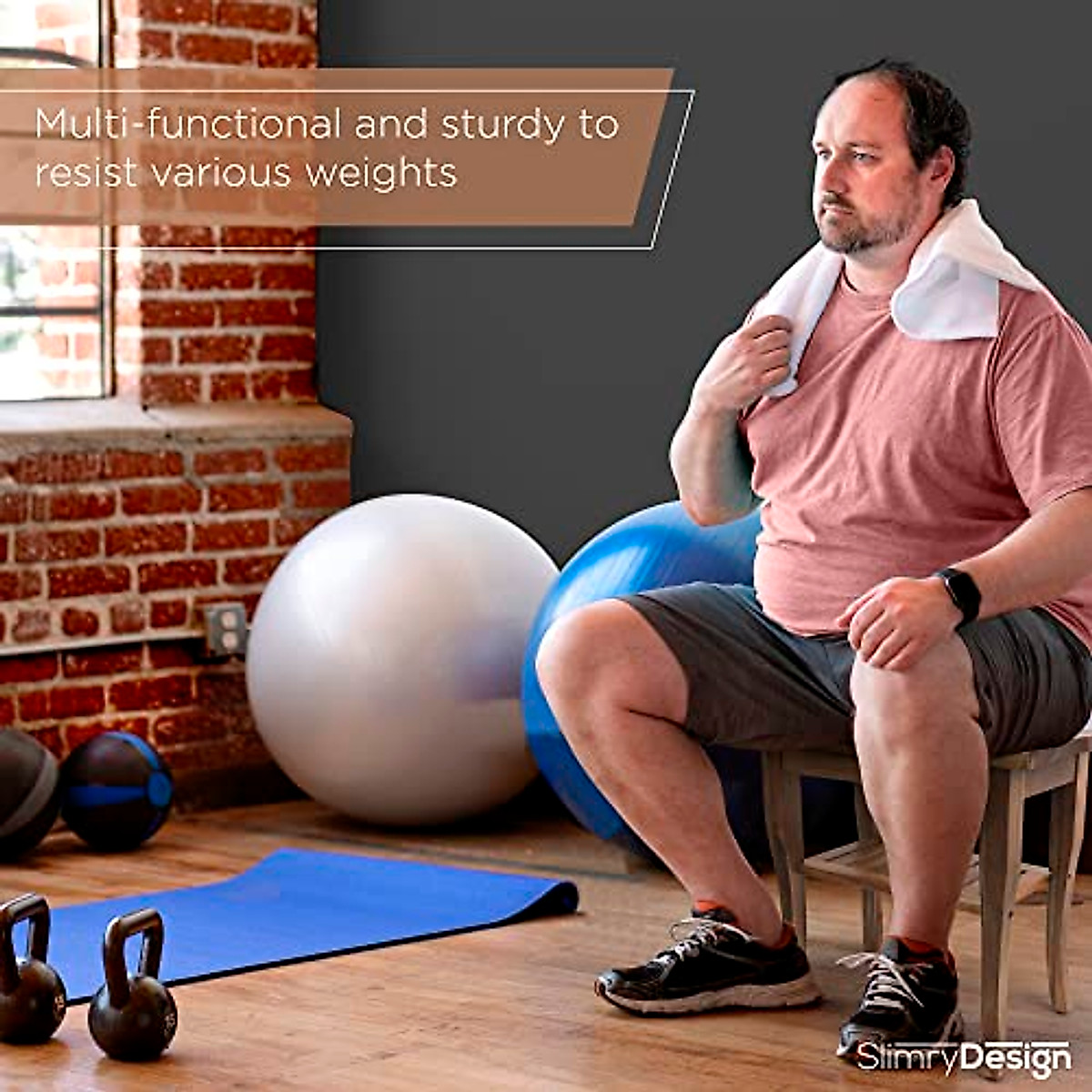 Slimry Design Teak Shower Bench - Solid and Water -Resistant Teak Bench with Storage Shelf Easy to Use Bath Stool with Non-Slip Pads -Assembly Required (Small)