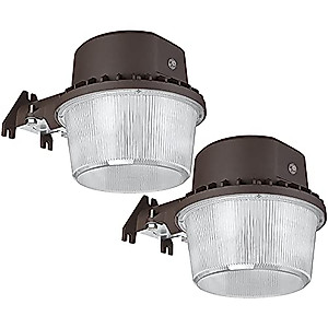 TORCHSTAR LED Barn Light, Dusk to Dawn Area Lights with Photocell, Outdoor Security Flood Lighting, ETL & DLC Listed, Wet Location, 110-277V, Garage, Farm, Yard, 3000K Warm White, Bronze, Pack of 2