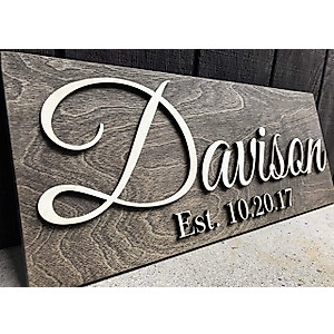 Custom Wood Sign Personalized Wedding Gift Wood Wall Art Personalized Sign Last Name Sign Established Sign Wooden Signs Bridal Shower Gift Anniversary Gift
