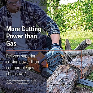 Husqvarna Power Axe 350i Cordless Electric Chainsaw, 18 Inch Chainsaw with Brushless Motor and Quiet Superior Cutting Power, 40V Lithium-Ion Battery and Charger Included