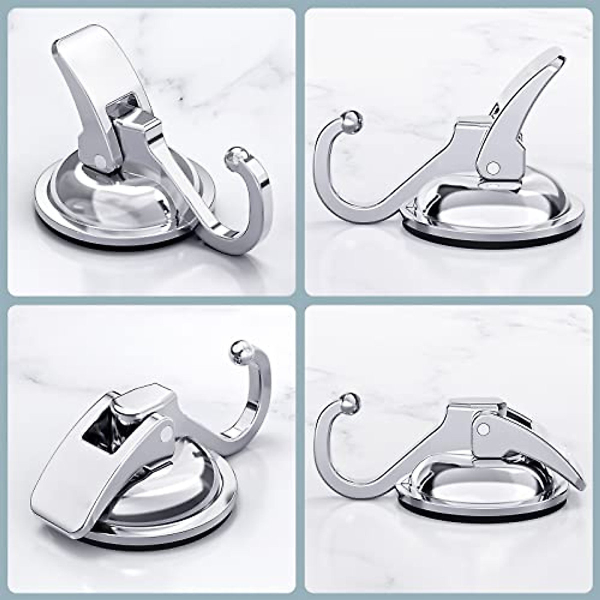 iRomic Heavy Duty Vacuum Suction Cups Hooks (4Pack) Specialized for Kitchen&Bathroom&Restroom Organization