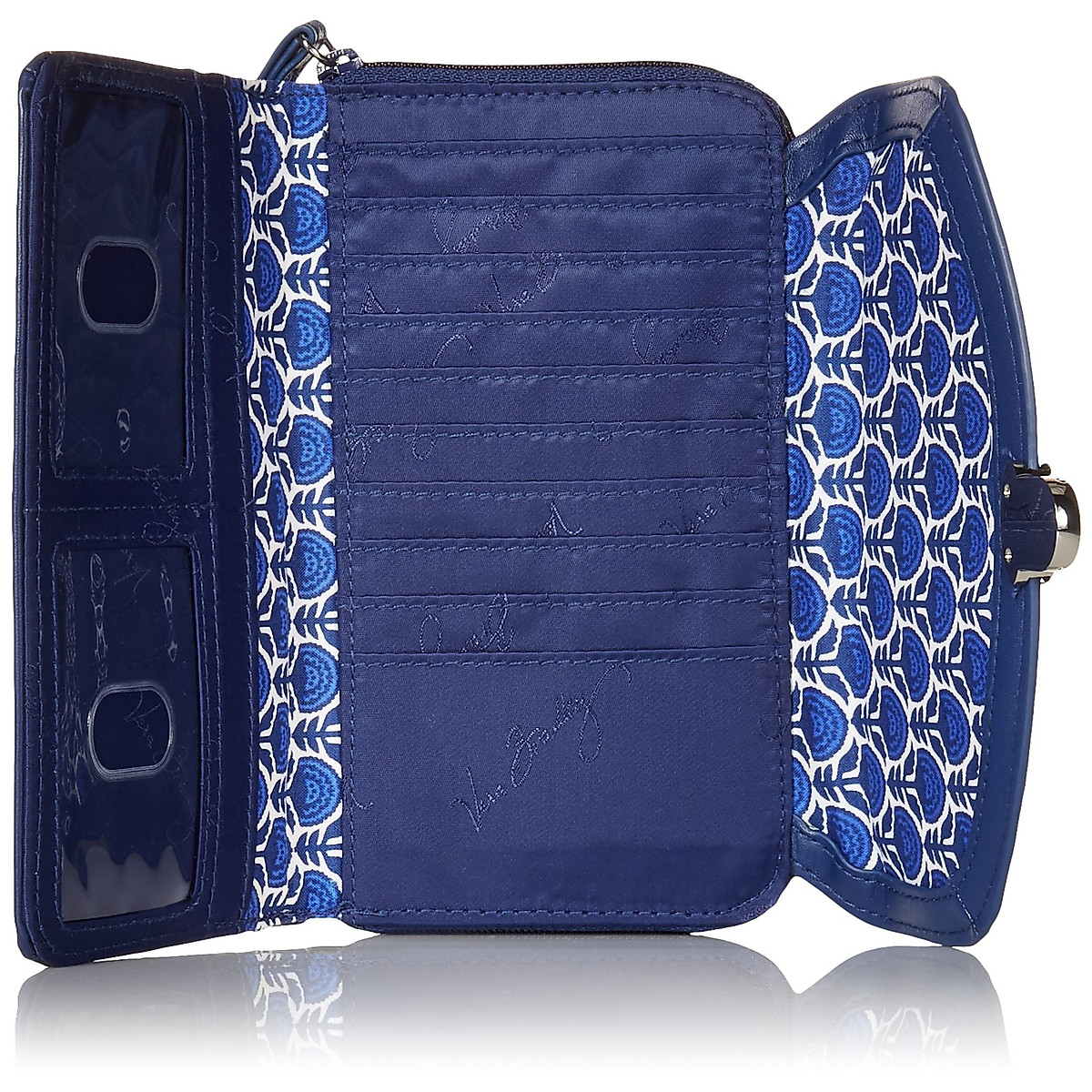 Vera Bradley Women's Cotton Ultimate Wristlet, Cobalt Tile with Navy, One Size