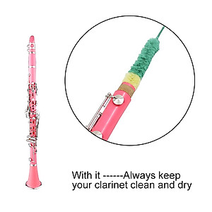 Clarinet Brush, Soft Microfiber Clarinet Cleaning Brush Cleaner Pad Saver Tool Kit Accessory