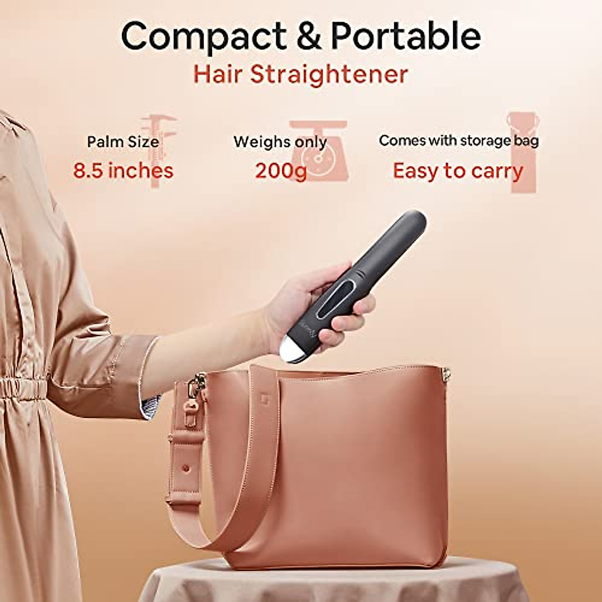 Sunmay Voga Cordless Hair Straightener and Curler 2 in 1, Cordless Travel Flat Iron for Touching Up Short Thin Fine Hair On The Go, Mini Portable Straightener with 4800mAh Battery, Quick Heat Up