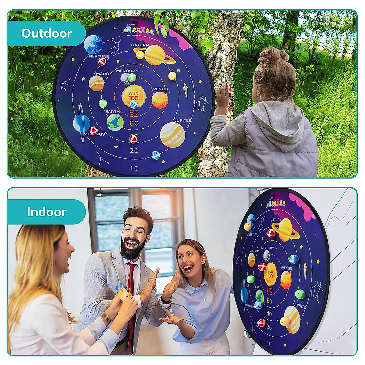 29" Large Dart Board for Kids, BooTaa Kids Dart Board with 12 Sticky Balls, Boys Toys, Indoor/Sport Outdoor Fun Party Play Game Toys, Birthday Gifts for 3 4 5 6 7 8 9 10 11 12 Year Old Boys Girls