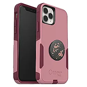 OtterBox Bundle Commuter Series Case for iPhone 11 Pro - (Cupids Way) + PopSockets PopGrip - (Blossom Flair) Pink