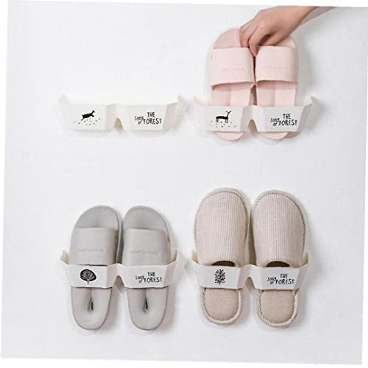 1pc Shoes Storage Rack Shoes Shelf Organizer Convenient Wall-Mounted Adhesive Shoes Rack Wall Hanging Shoes Organizer Hanger Random Style