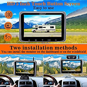 Leekooluu Wireless Backup Camera for Car Truck with Recording HD 1080P 7 Inch Monitor System Easy Install Rear View Camera 2 Channel Starlight Night Vision LK10