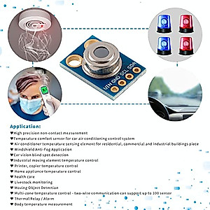 EC Buying GY-906 MLX90614 Non-Contact IR Infrared Temperature Sensor Module IR Temperature Acquisition Module High Precision High Resolution Infrared Temperature Sensor IIC Serial Port for Arduino