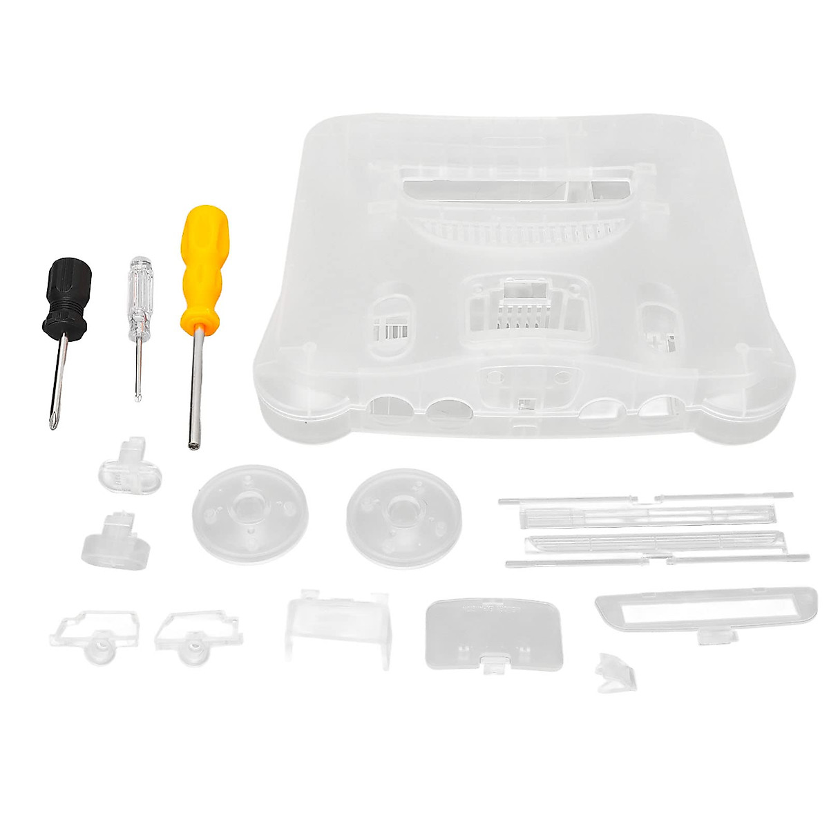 Replacement Translucent Clear Housing Case Multipurpose Retro Video Game Console Shell for N64 Retro Video Game Console