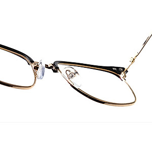 Shiratori Vintage Retro Half Frame Horn Rimmed Optics 43mm Clear Lens Glasses Brown