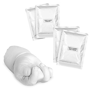 Navaris Baby Hand and Foot Casting Kit - Molding and Plaster Materials for 3D Casts - Includes 2 Packs Alginate Powder and 2 Packs Plaster Powder