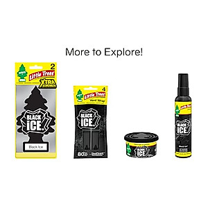 LITTLE TREES Air Fresheners Car Air Freshener. Hanging Tree Provides Long Lasting Scent for Auto or Home. Black Ice, 24 Air Fresheners