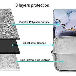 MOSISO Laptop Shoulder Bag Compatible with MacBook Air/Pro,13-13.3 inch Notebook,Compatible with MacBook Pro 14 inch 2023-2021 A2779 M2 A2442 M1, Briefcase Sleeve with Belt Marble MO-MBH348