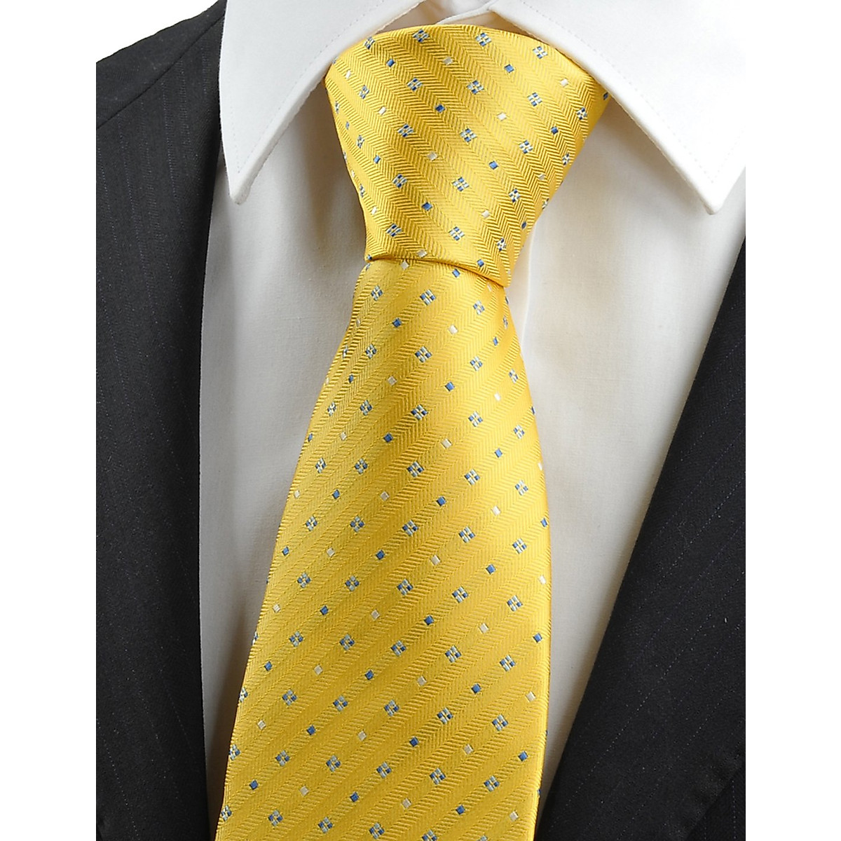 KissTies Ties for Men Gold Yellow Dots Necktie