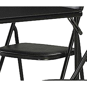 COSCO 5-Piece Folding Table and Chair Set, Black