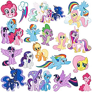 My Little Pony TV Friendship is Magic 50ct Vinyl Large Deluxe Stickers Variety Pack - Laptop, Water Bottle, Scrapbooking, Tablet, Skateboard, Indoor/Outdoor - Set of 50