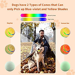 CUXMUX Smart Interactive Dog Balls, Remote Control Dog Toy Ball for Medium Dogs, 4 Hours Running Time Rolling Balls for Dog Gifts