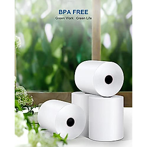 POLONO Receipt Printer, 3 1/8"" 80mm PL330 Thermal Receipt Printer, 300mm/s POS Receipt Printer, 3 1/8” x 230' Thermal Paper, Receipt Paper Suitable for Many Credit Card Terminals, BPA Free, 10 Rolls