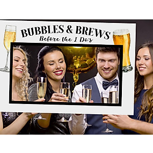 JeVenis Brews Before I Dos Decorations Bridal Shower Bachelorette Party Photo Booth Props Frame Champagne Party Brunch Decorations Mimosa Bar Sign Supplies Bridal Shower Decoration