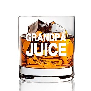 AGMdesign, Funny Grandpa Juice Whiskey Glasses, Grandpa Idea Gifts, Father's Day, Birthday Gifts, Christmas Gifts for Grandpa,New Grandpa from Grandchild