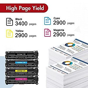 118 Toner Cartridge Replacement for Canon 118 Toner Cartridge CRG118 CRG 118 for Canon Color ImageCLASS MF8580dw MF644Cdw LBP622Cdw MF641Cw MF644 Printer Ink (Black Cyan Magenta Yellow, 4-Pack)