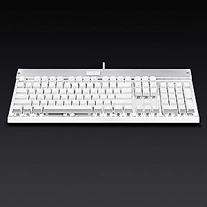 EagleTec KG010 Mechanical Keyboard Wired Ergonomic Brown Switches Equivalent for Office PC Home or Business (White Keyboard White Backlit)