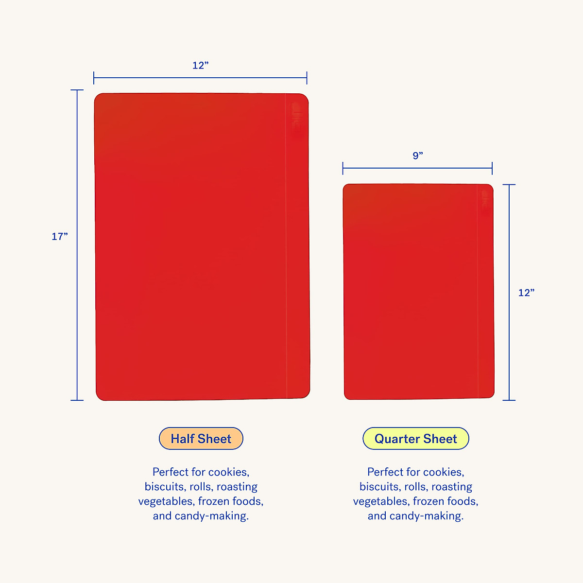 GIR: Get It Right Premium Silicone Baking Mat - Non-Stick, Heat Resistant for Cooking, Baking, and Mixing - Half Sheet, Barcelona, 12x17 IN (GIRBM1169BCA)