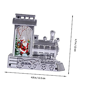 OSALADI 1Pc Christmas Lighted Water Lantern LED Lanterns Glitter Water Lantern Desk lamp Train Swirling Glittering Snow Globe krathong Snowball Holiday Lights Party Supplies to Rotate