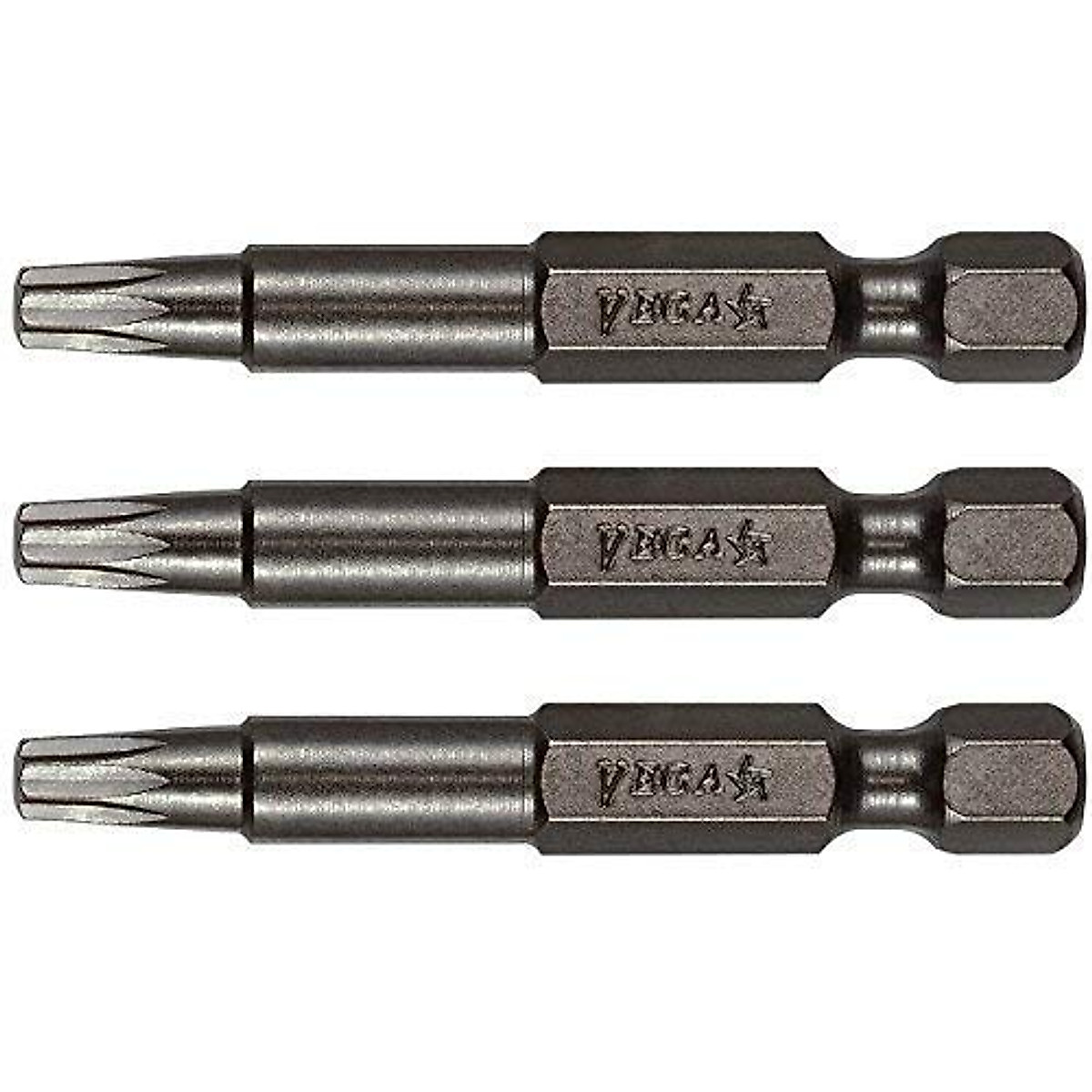8 Point Star Bit. VEGA Double Square #2 Professional Grade 2 Square Drive Torx 2” Bit Set. 150DS02A-3 (Pack of 3)