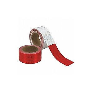 Safe Way Traction 2" x 150' Roll 3M 983 Series Diamond Grade Conspicuity Trailer DOT-C2 Reflective Safety Tape Red & White 6”/ 6” Pattern (PN67535)