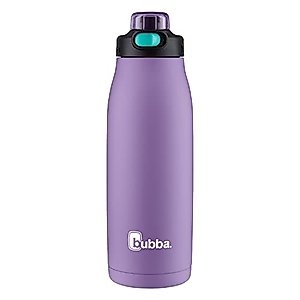 Bubba Radiant Vacuum-Insulated Stainless Steel Water Bottle with Leak-Proof Lid, Rubberized Water Bottle with Chug Cap, Keeps Drinks Cold up to 12 Hours, 32oz Dark Lavender