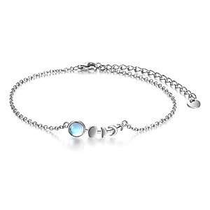 TIGER RIDER 925 Sterling Silver Moon Bracelet Moonstone Jewelry for Her